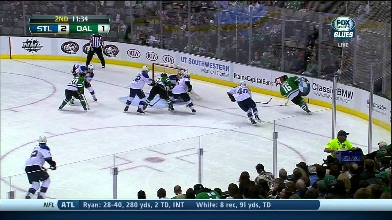 Jamie Benn wrist shot PPG 2-1 St. Louis Blues vs Dallas Stars 12/29/13 ...