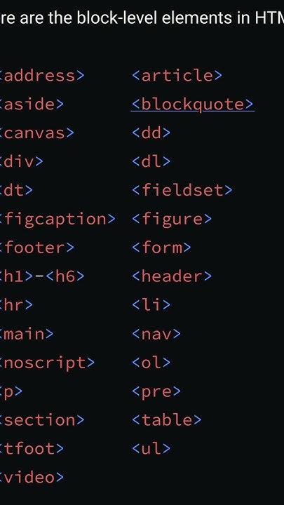 Html all tags in one video #coding #programming #web development - YouTube