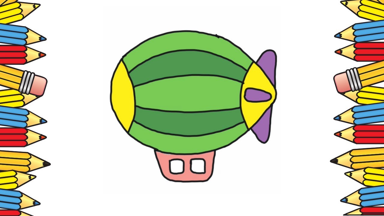 Learn How to Draw Zepplin | An easy drawing for kids - YouTube