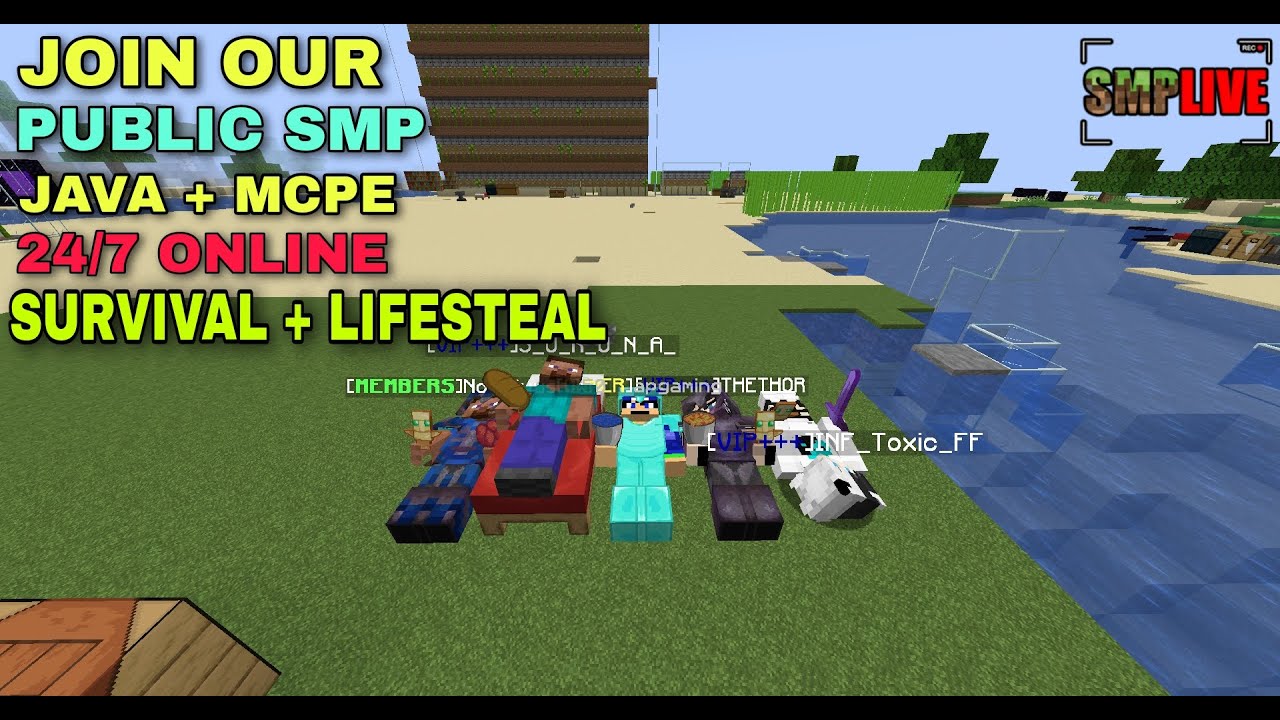 Minecraft Live Public smp || JAVA + PE || Public Smp Live | Minecraft ...