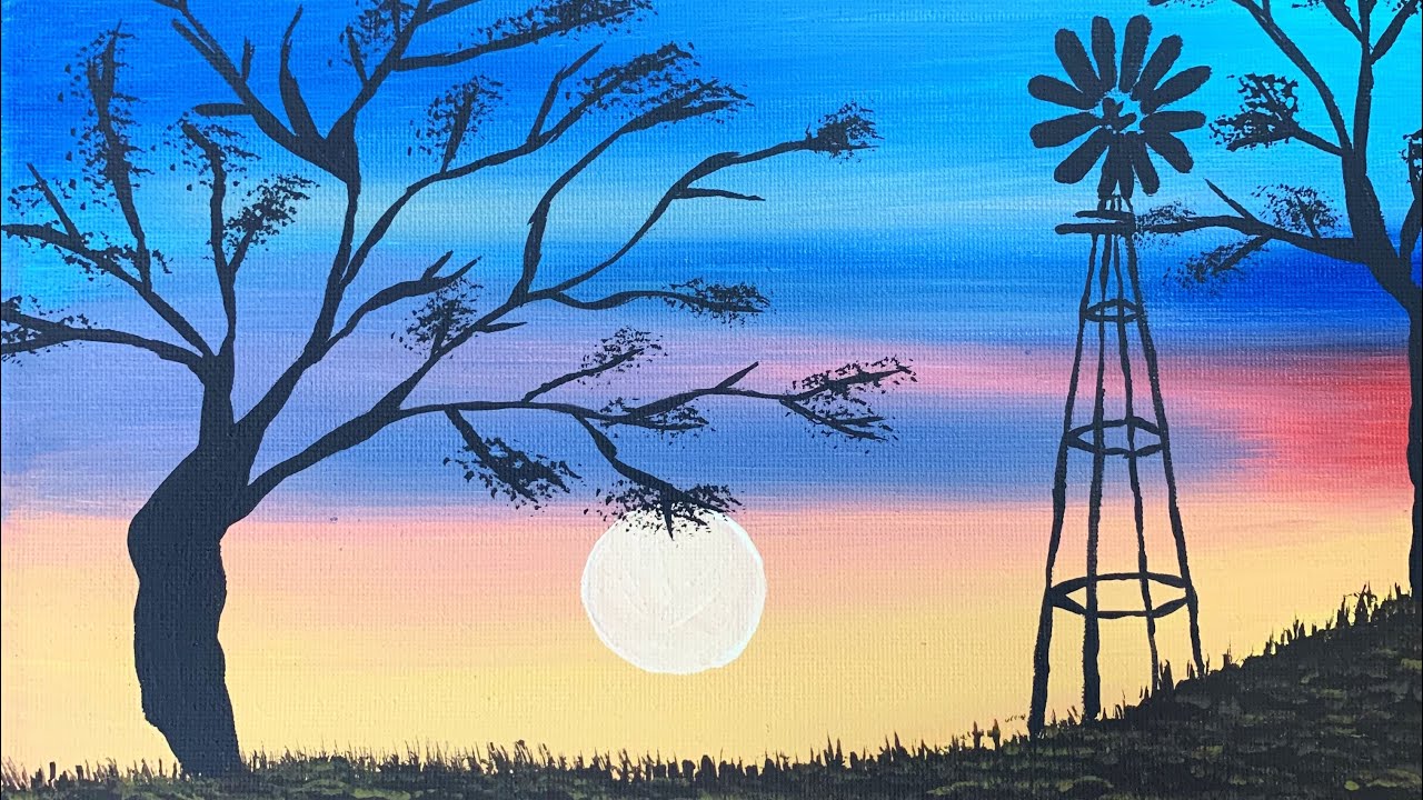 Kansas Sunset | Acrylic Painting - YouTube