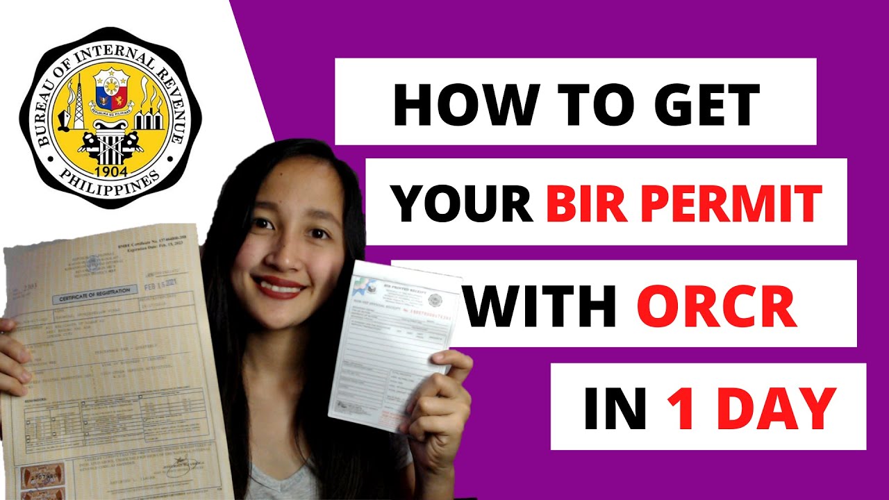 How to get your BIR Permit with ORCR in 1 DAY | Zelle Jeremias - YouTube