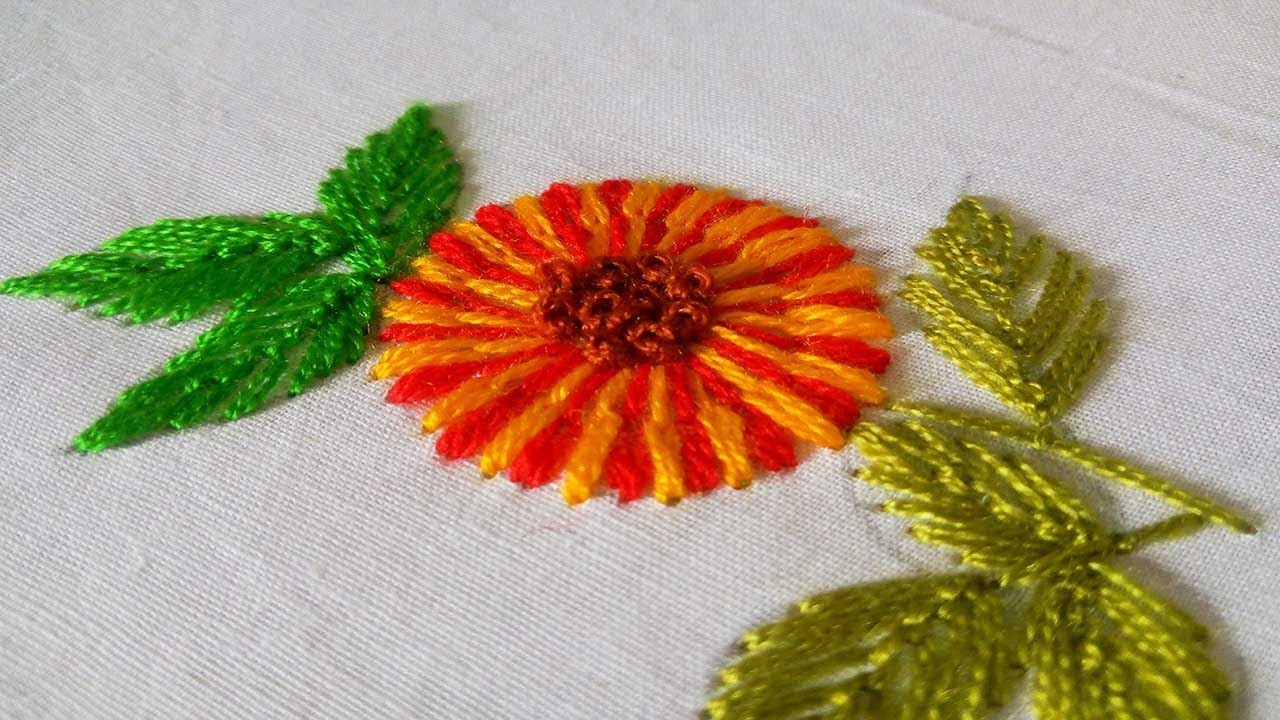 How to make simple short and long stitch design video tutorial by ...