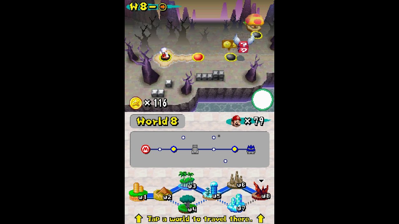 New Super Mario Bros DS (world 8: all star coins & secret exits) - YouTube