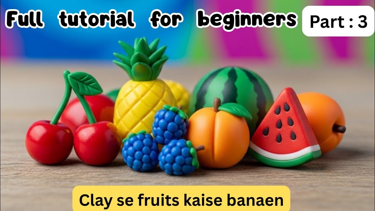 Polymer clay fruits🤩 | How to make fruits with clay | How to make ...