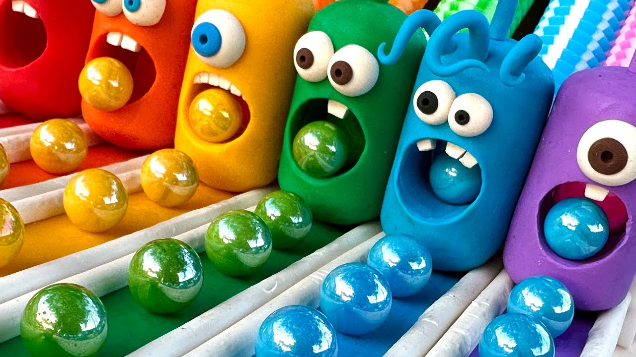 Marble Run Race Plasticine Amakandu Pop Tubes Train - YouTube