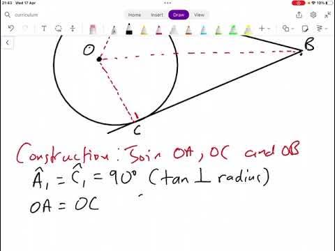 Grade 11 | Euclidean Geometry | Theorem 7 | Tans from common pt | - YouTube