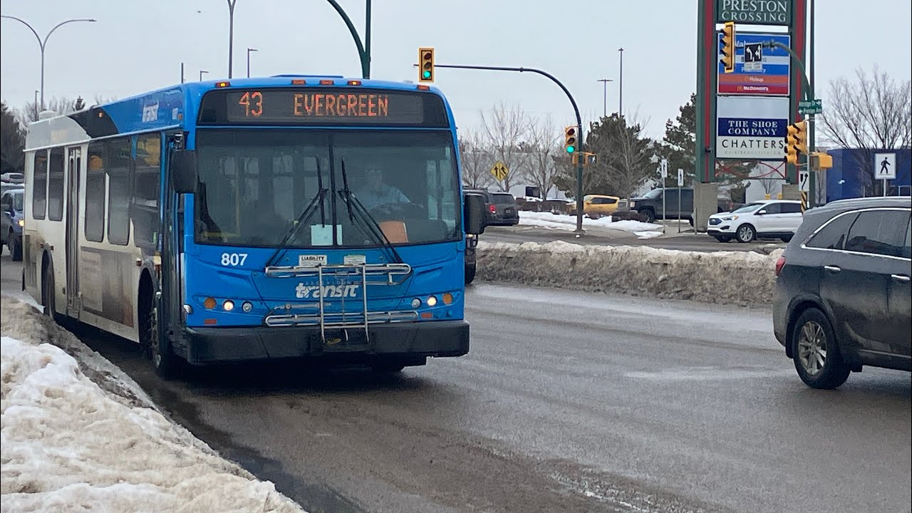 (Leaving Preston) Saskatoon transit bus Route No.43 Preston Ave to ...
