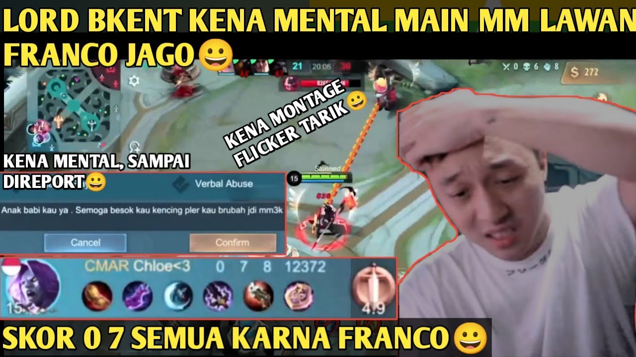 LORD BKENT KENA MENTAL MAIN MM KETEMU FRANCO JAGO, SKOR 0 7 SEMUA KARNA FRANCO😀 - YouTube