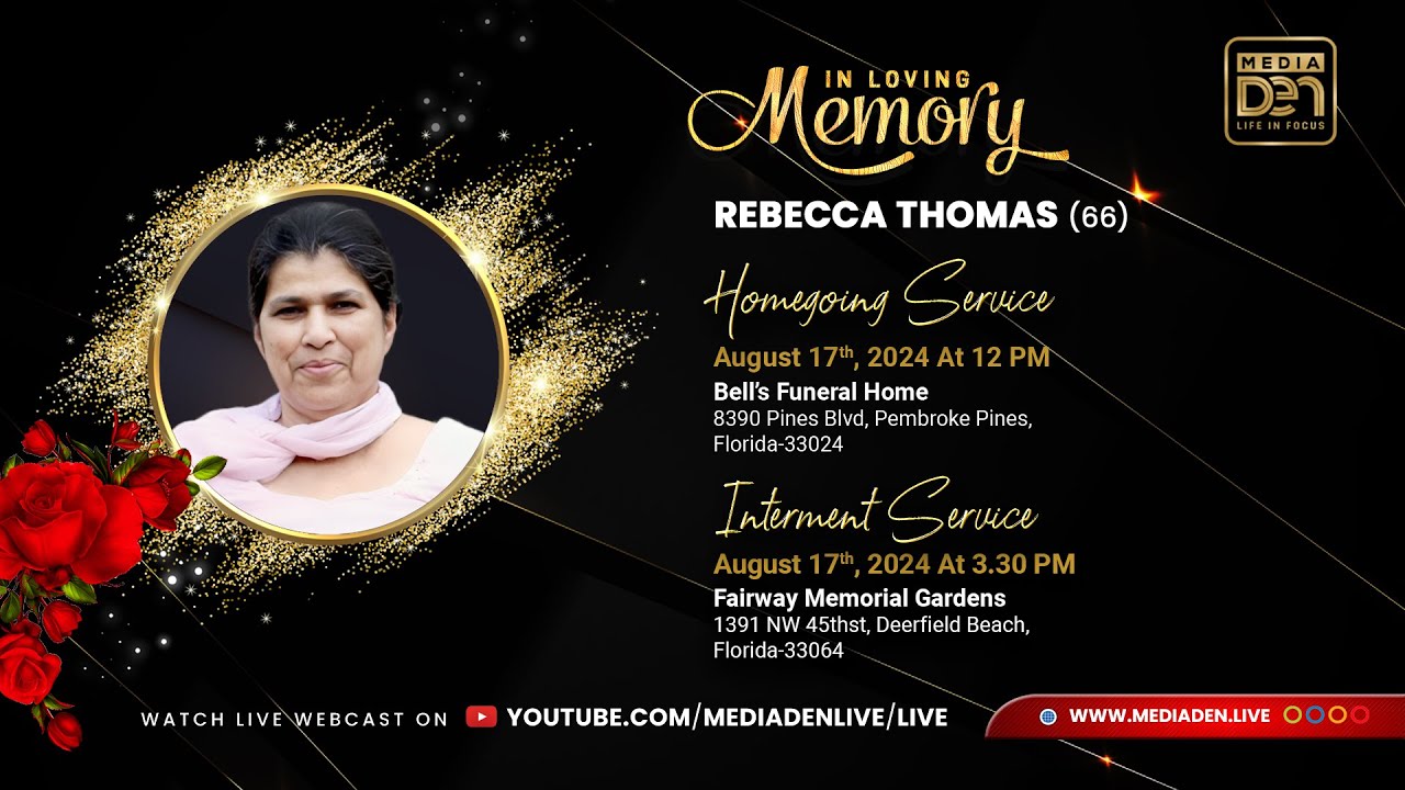 || IN LOVING MEMORY OF REBECCA THOMAS (66) || FUNERAL SERVICE || AUGUST ...