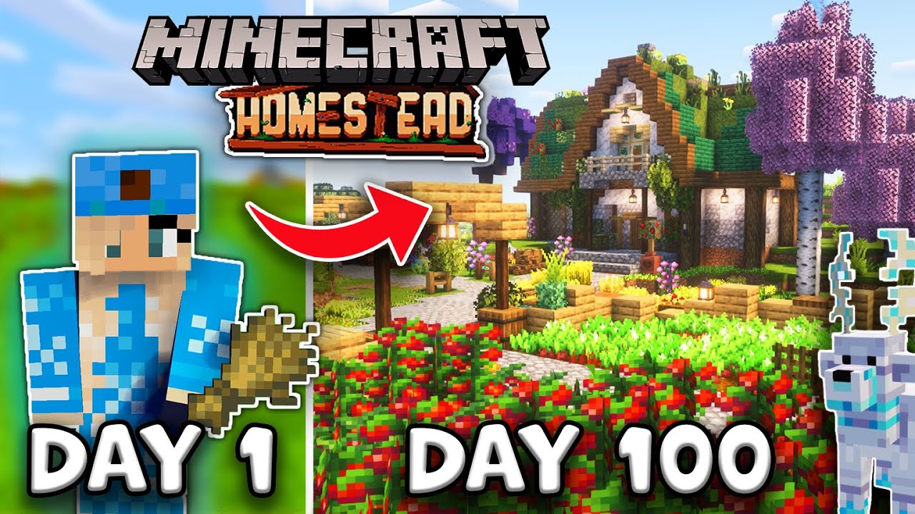 I Survived 100 days in Minecraft's COZIEST Modpack | HOMESTEAD - YouTube