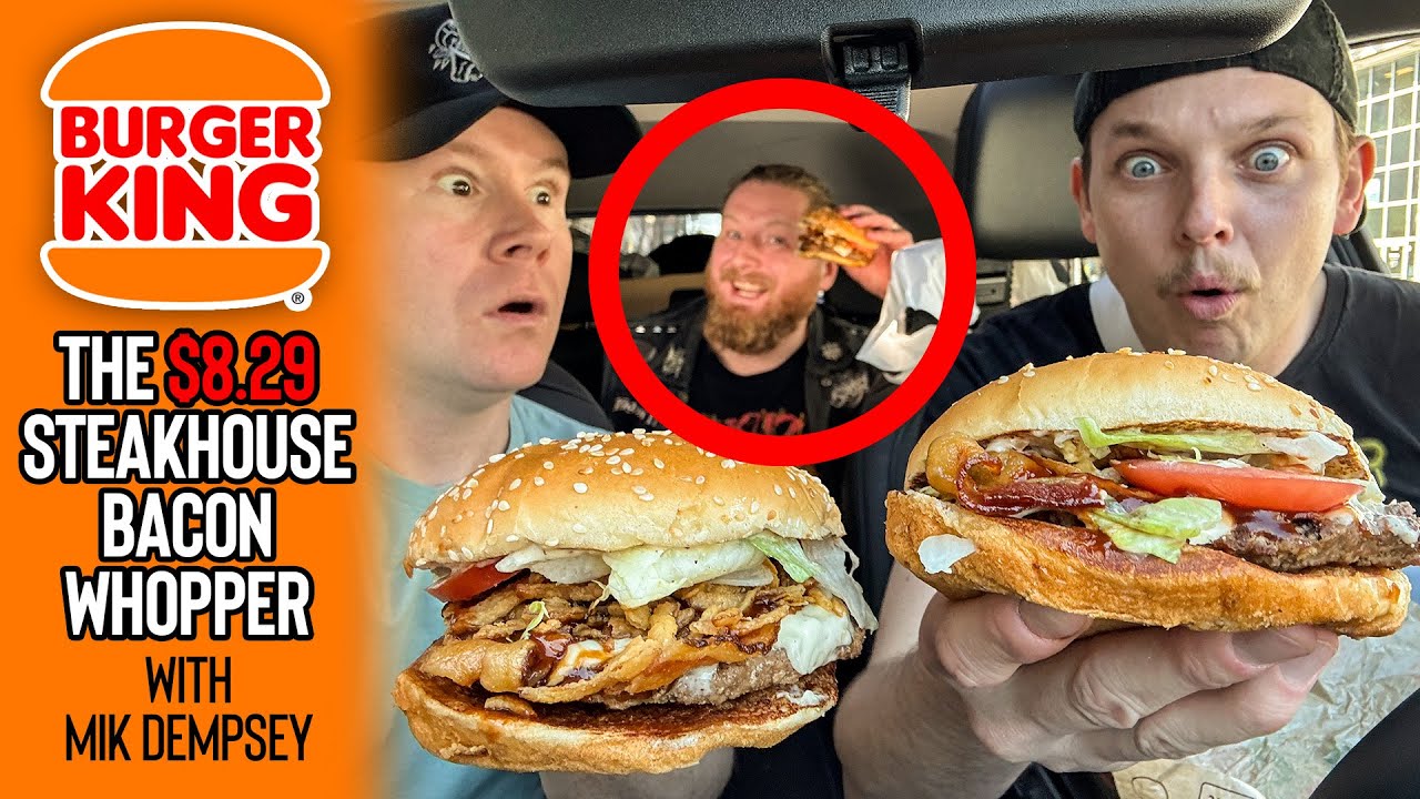 Reviewing Burger King's Steakhouse Bacon Whopper with A1 Sauce (with ...