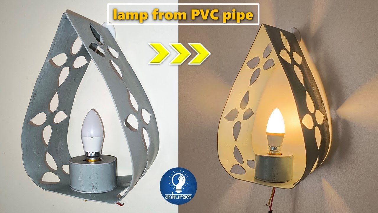 How to make decorative hanging lamp from PVC pipe - YouTube