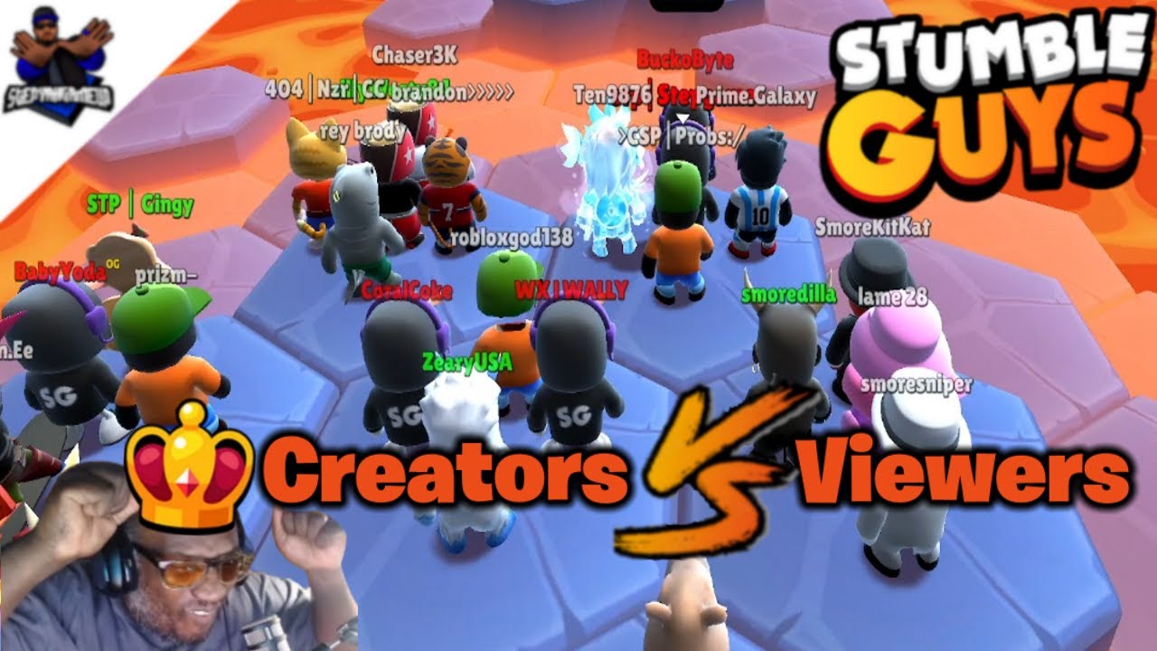 Stumble Guys Content Creators Fight off 20 plus Viewers - YouTube
