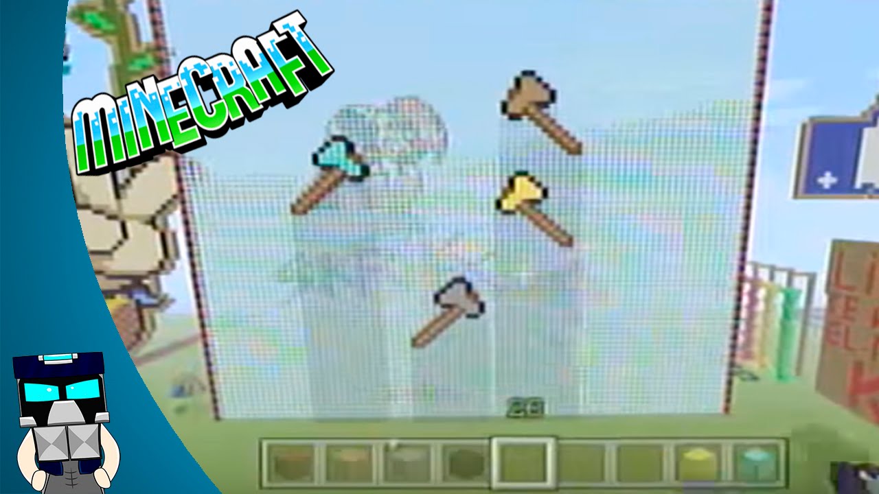 Minecraft: Como hacer Hacha Pixel art Tutorial - YouTube