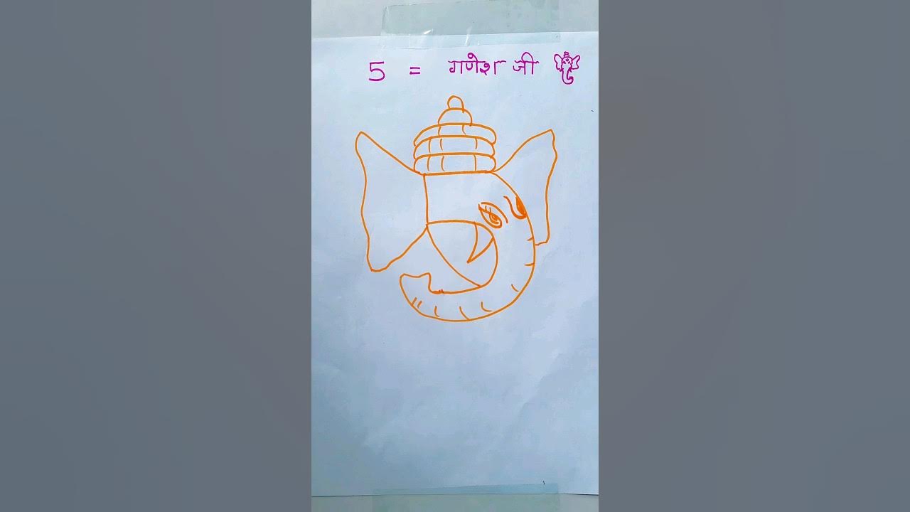 Easy Ganesh ji Drawing with number #ganesh #ganpatibappamorya - YouTube