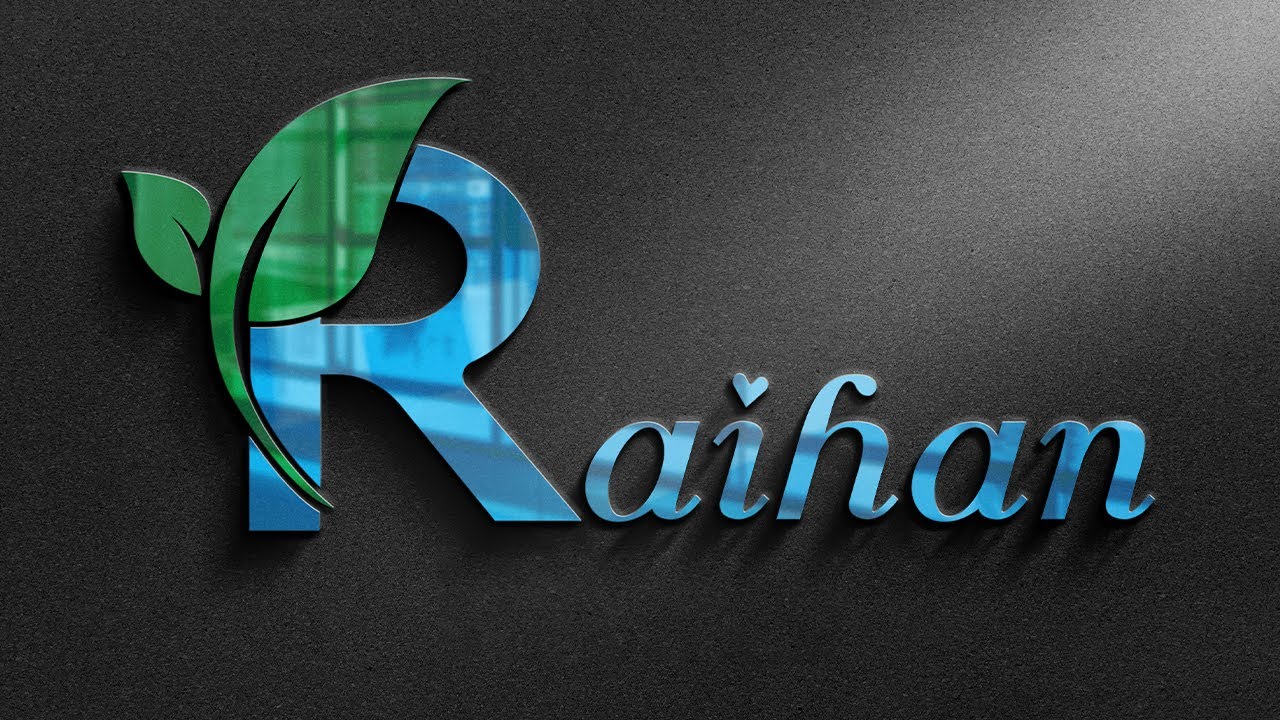 Raihan Name logo design | leaf logo | illustrator - YouTube