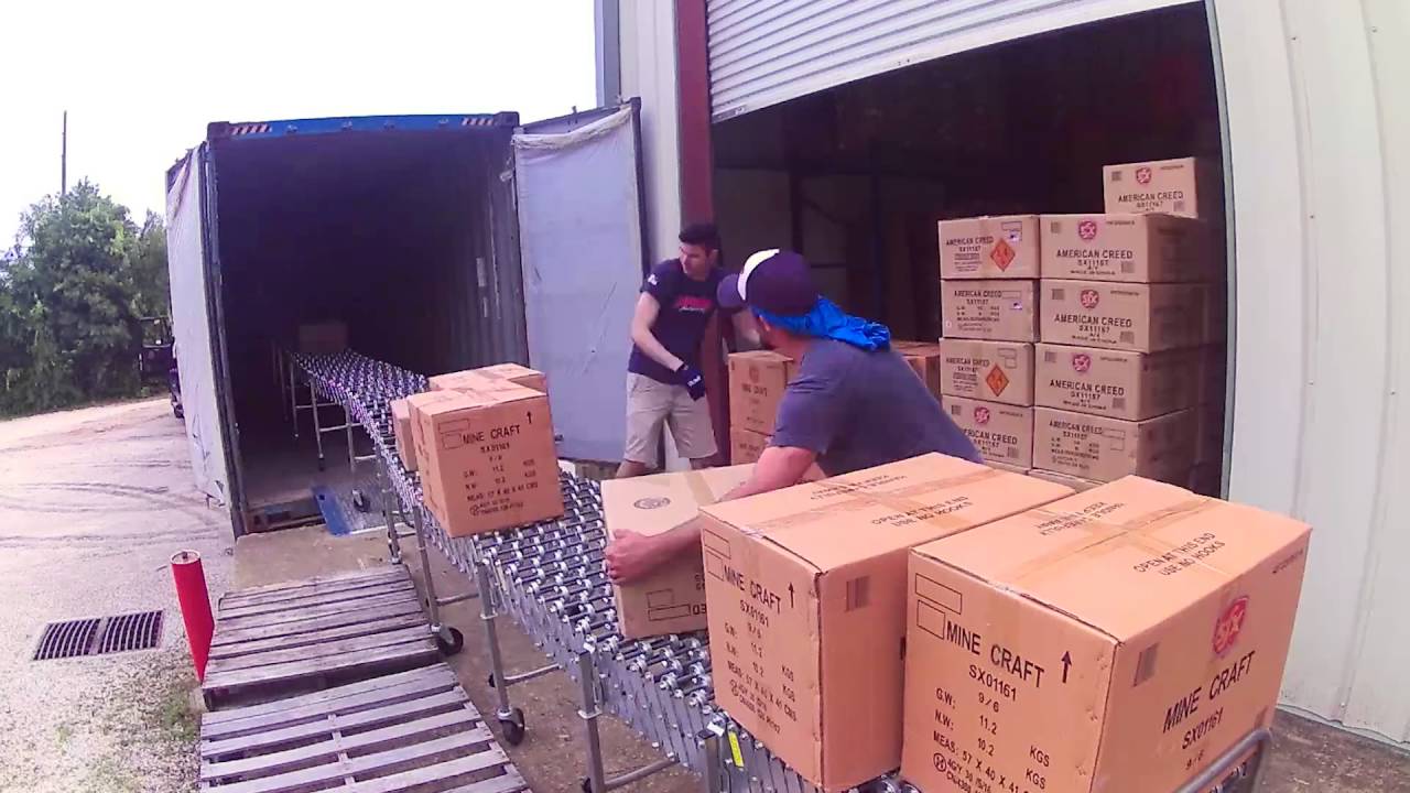 SFX Fireworks Container Unload - YouTube