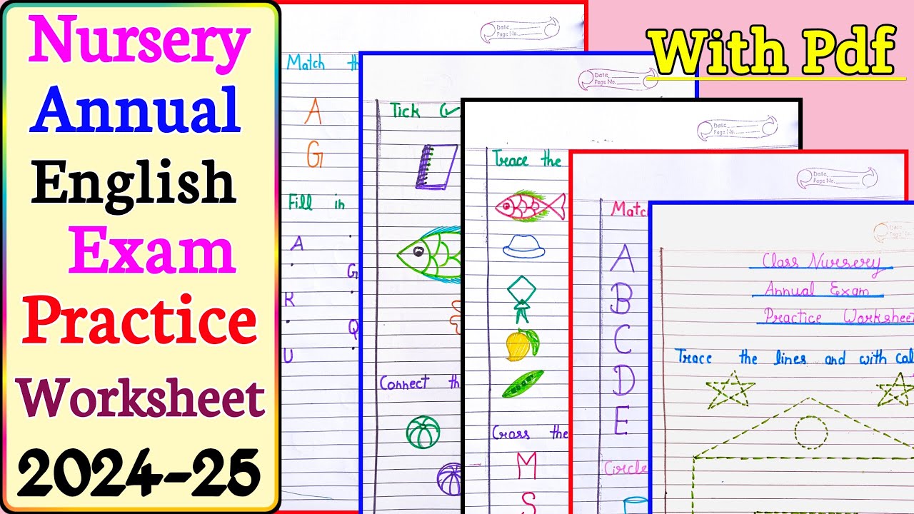 Nursery Annual English Exam Practice Worksheet 2024-25/ Nursery Annual ...