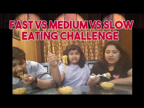 Fast vs medium vs slow eating challenge in hindi😋 competition/ kavi ...