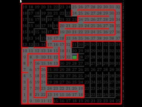 Micromouse Simulation (Flood Fill) - YouTube