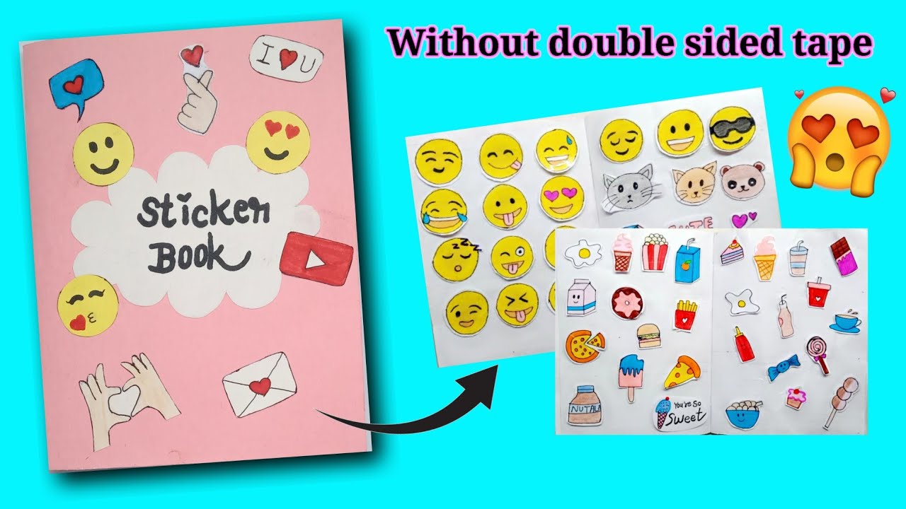 My Handmade sticker book | how to make a sticker book | sticker book ...
