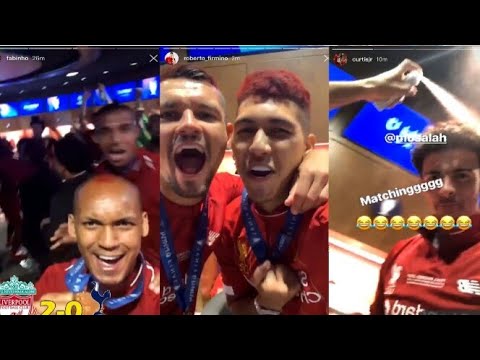 LIVERPOOL PLAYERS CHANGING ROOM CELEBRATION TO LIVERPOOL WINNING ...