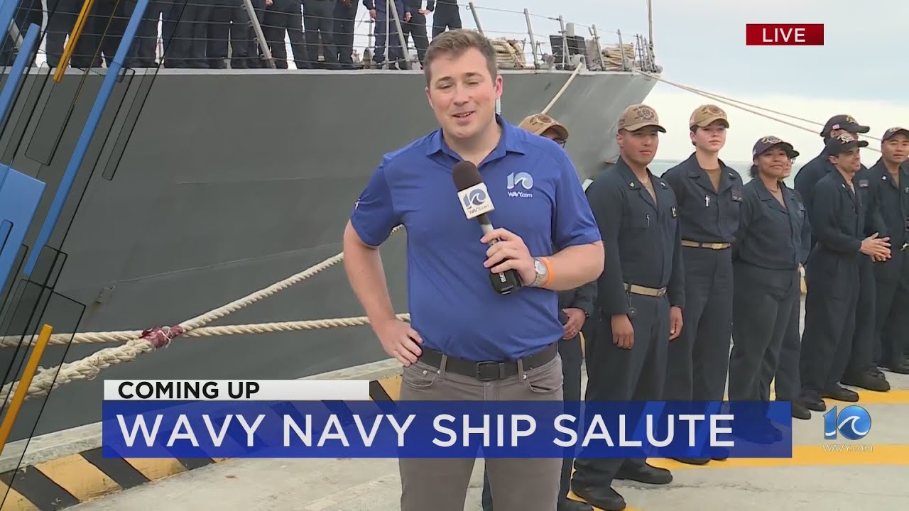 WAVY's Navy Ship Salute: USS Bainbridge crew welcome - YouTube