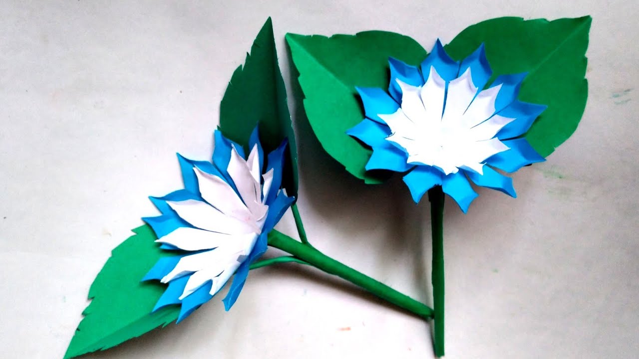How to make paper flower/step-by-step/flower making with paper/paper ...