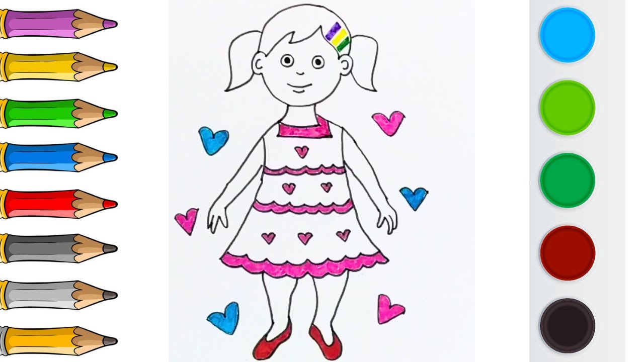 How to draw cute little girl|Little girl easy drawing|baby girl drawing ...