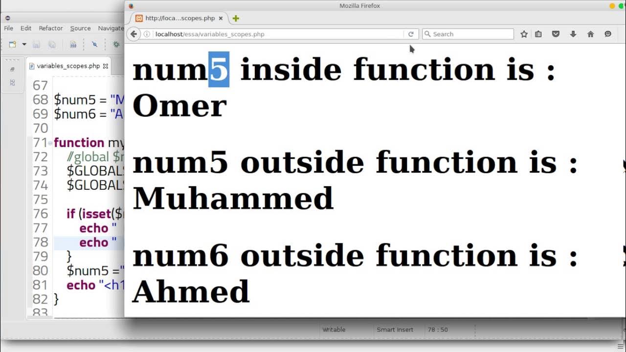 90 PHP scripting language Variable scope - YouTube