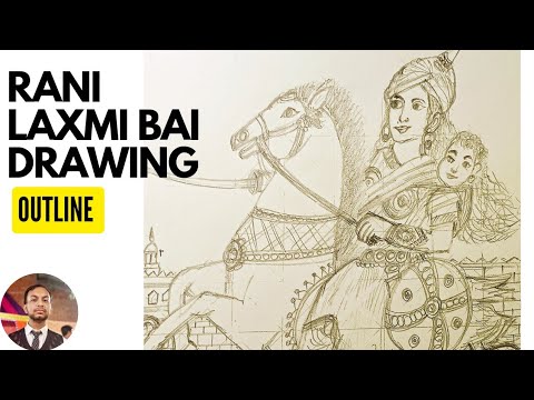 Rani Laxmi Bai drawing| How to draw jhansi ki rani | Drawing of Jhansi ...