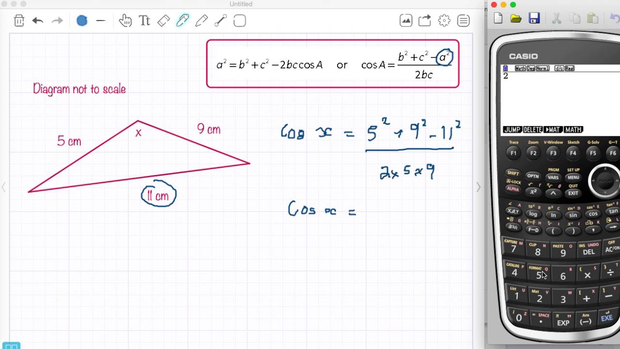 MIssing angle cosine rule - YouTube