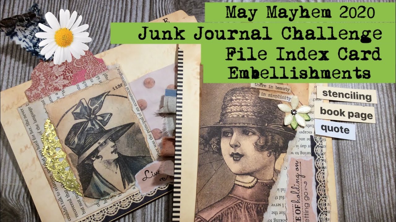 Tutorial: Large File index journal card insert embellishment for Junk ...