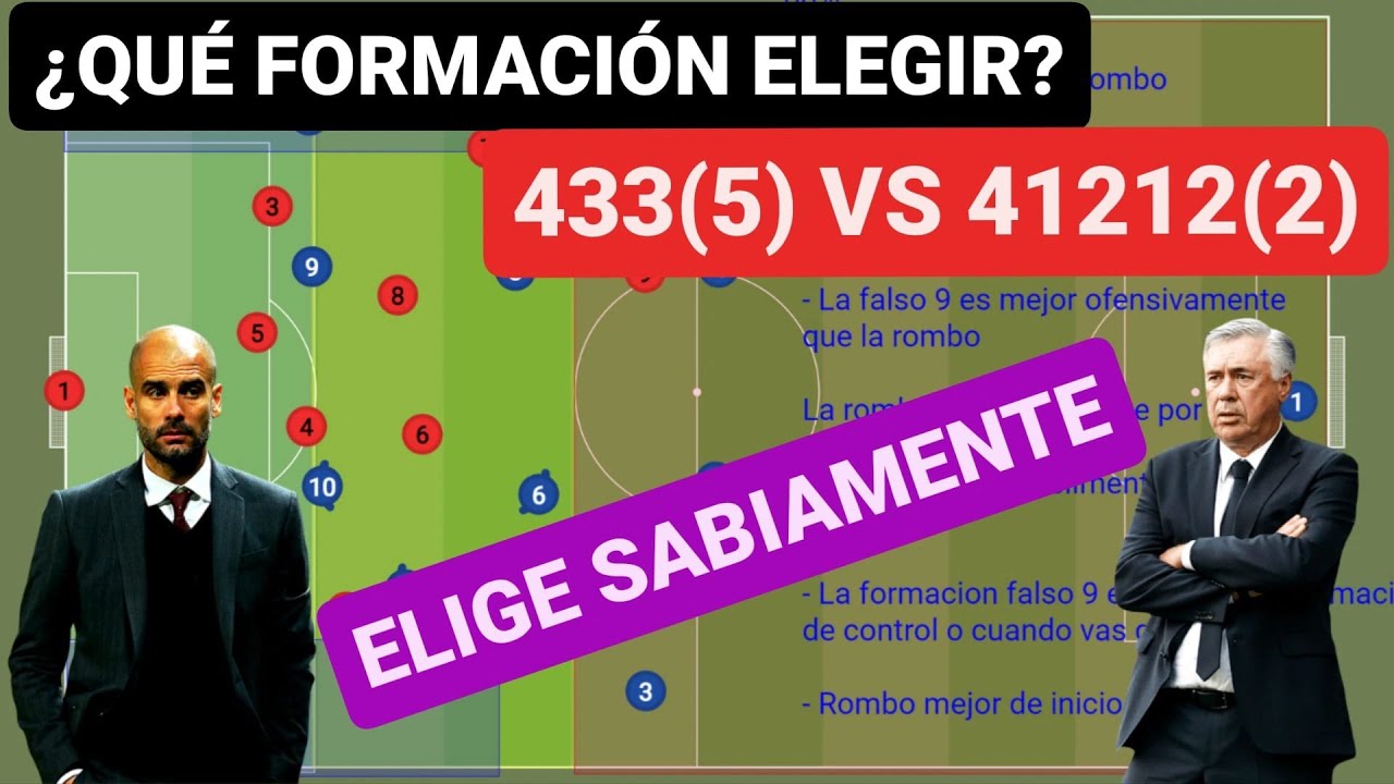 🔥433(5) vs 41212(2) 🔥 | ¿ CUANDO UTILIZAR CADA FORMACIÓN? ⚽ | EA FC 24 ...