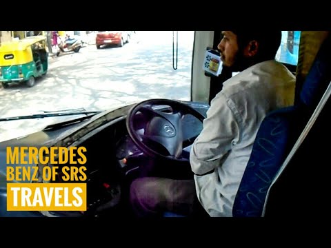 MERCEDES BENZ 15M MULTI AXLE BUS OF SRS TRAVELS STEERING IN REVERSE ...