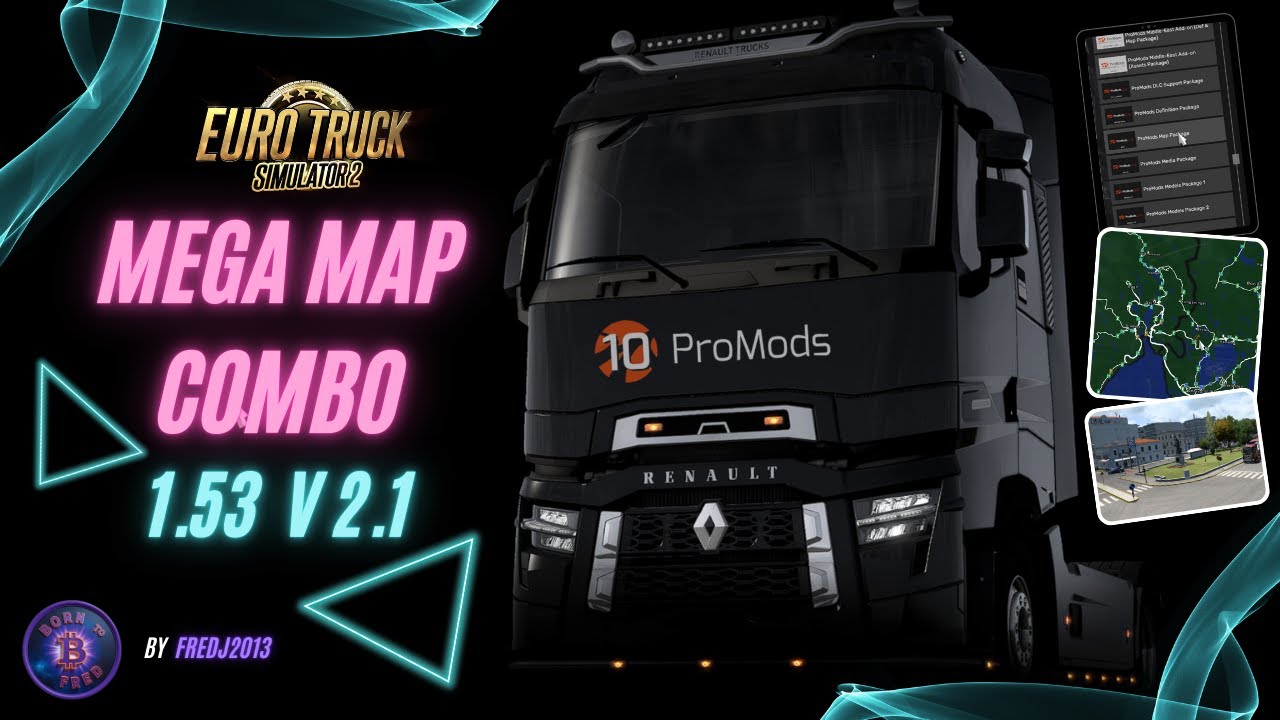 ETS2. Mega Map Combo 1.53 V2.1 (ProMods, EAA, Asia, Africa, Russian ...