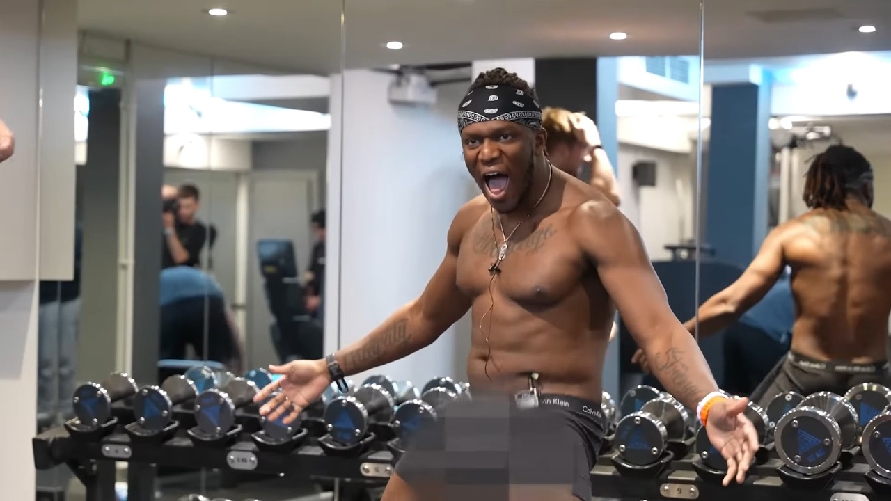 KSI Gets *NAKED* In The Gym - YouTube