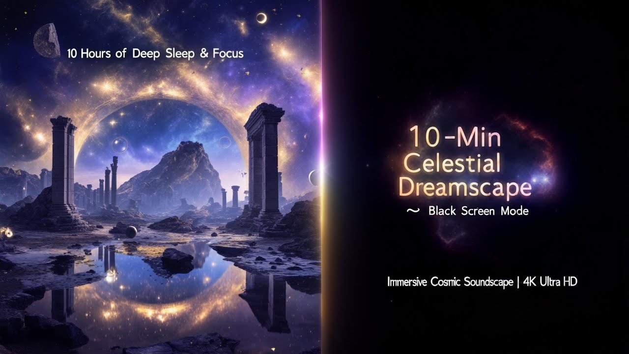 10 Hours of Deep Sleep & Focus | Celestial Mystique (Black Screen ...