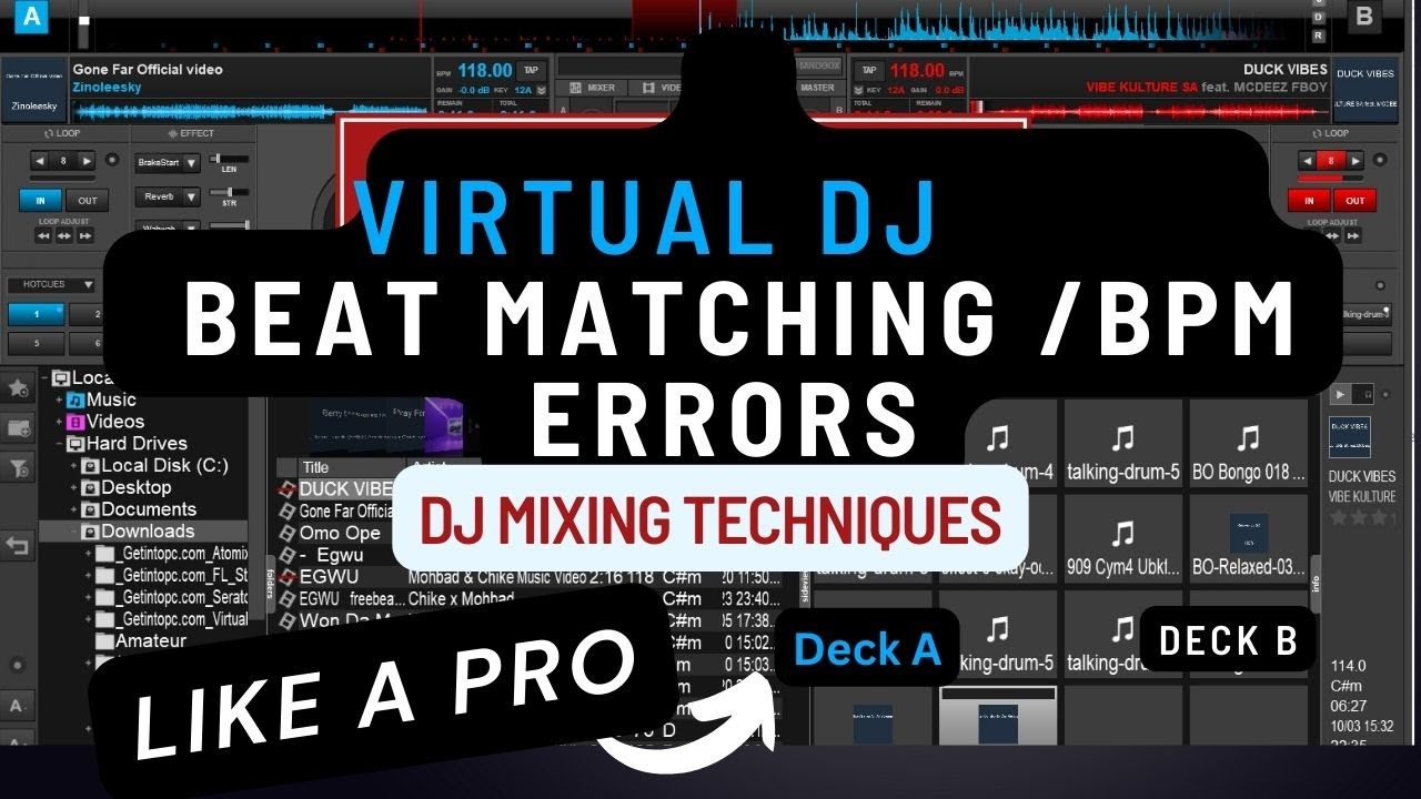 Virtual Dj Tutorials “Beatmatching” Errors to Correct | how to beat ...