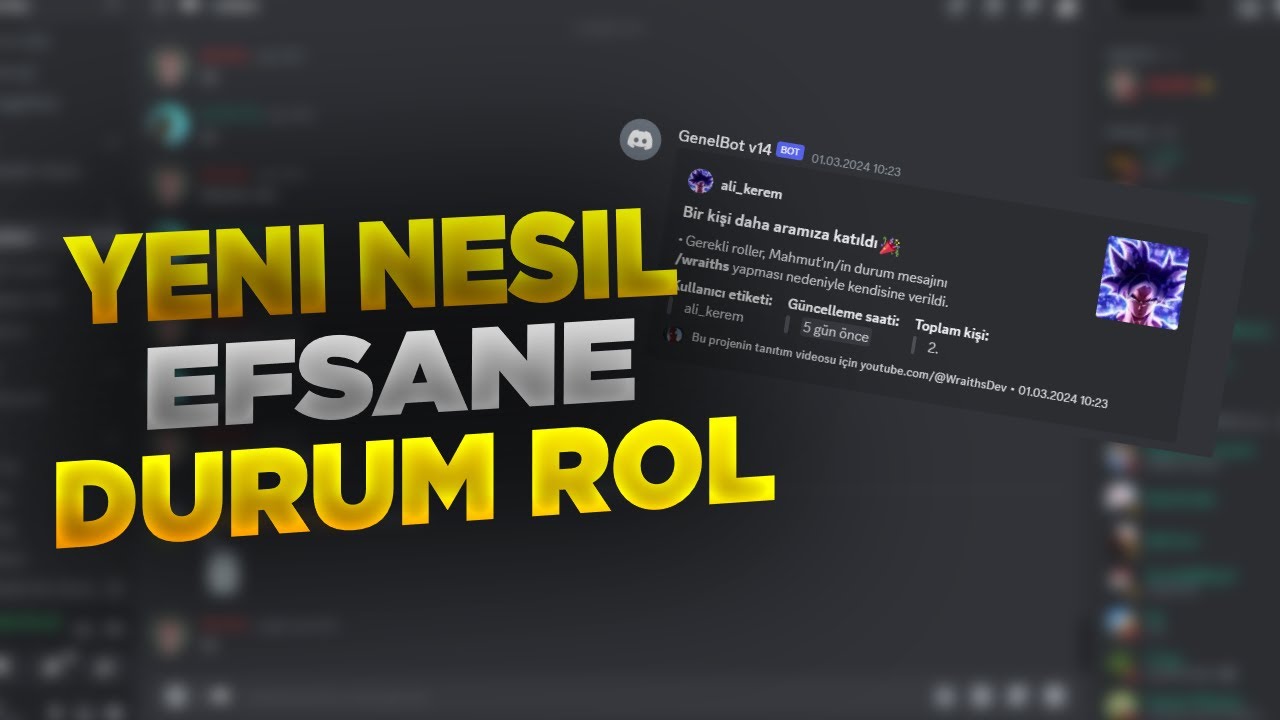 YENİ NESİL EFSANE DURUM ROL BOTU | DISCORD BOT - YouTube