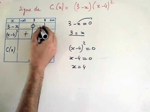 TABLEAU DE SIGNE EN MATHEMATIQUE - YouTube