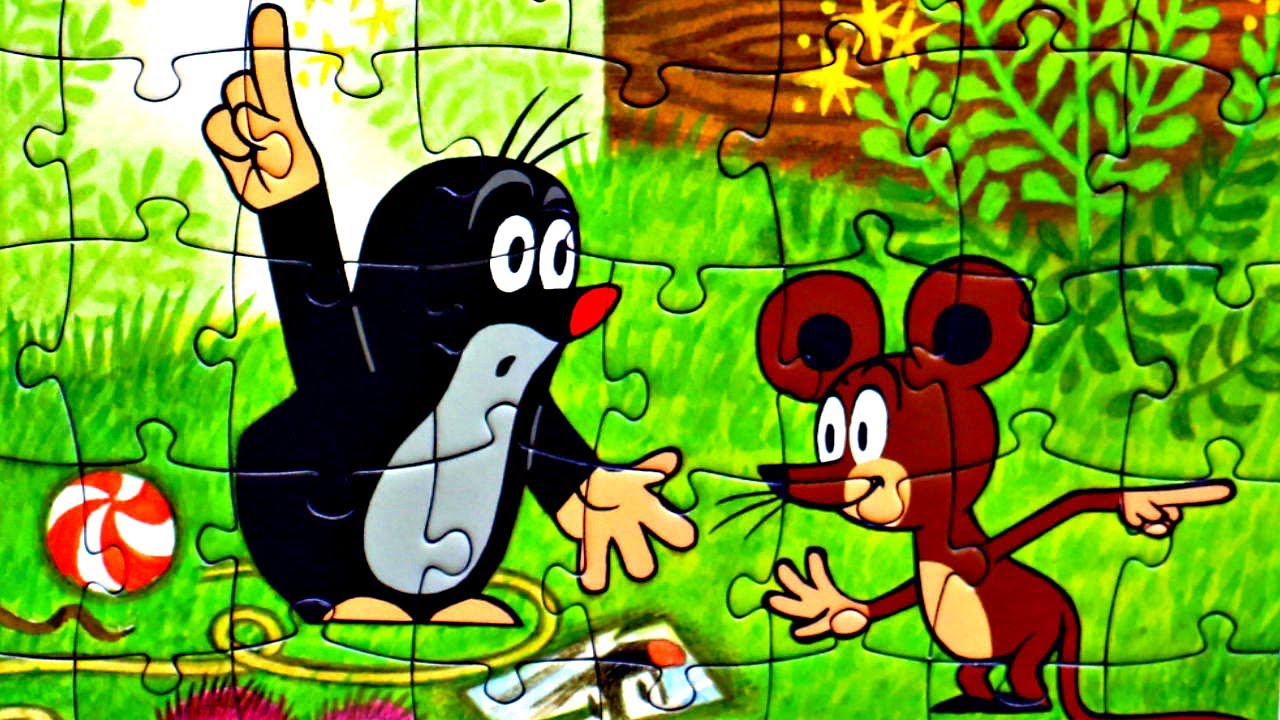 Кротик и Мышка - собираем пазлы для детей Krtek a Myška - YouTube