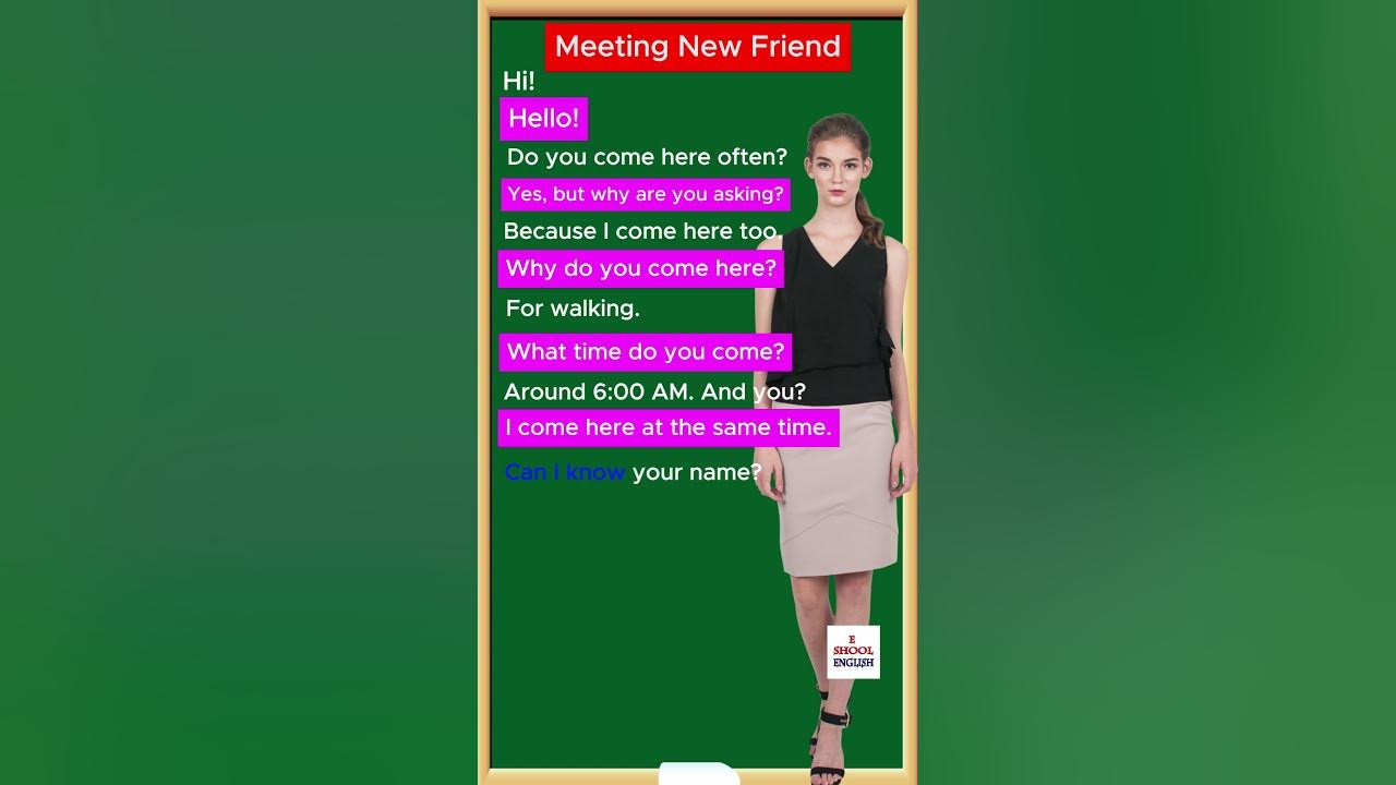 English Speaking Practice | Meeting New Friend | @eschoolenglish1 - YouTube