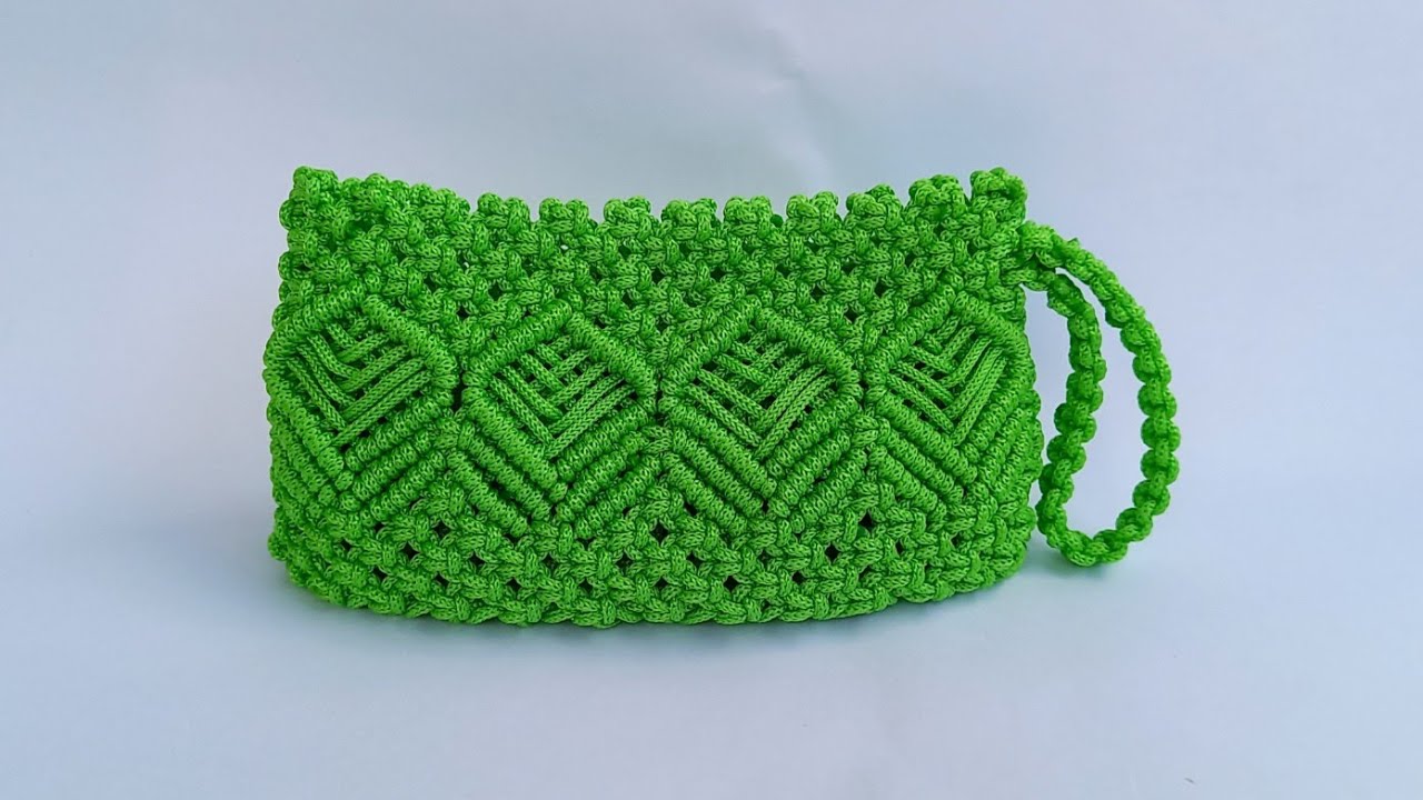 Macrame purse new design - YouTube