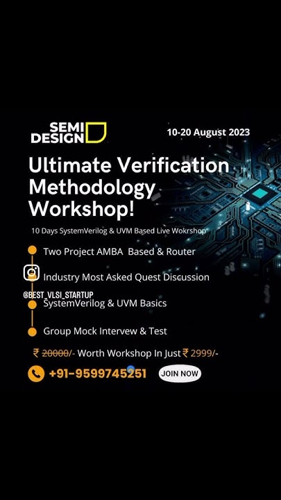 Verification Workshop In Just 2999/- #vlsi #semiconductorindustry #systemverilog #verilog #uvm ...