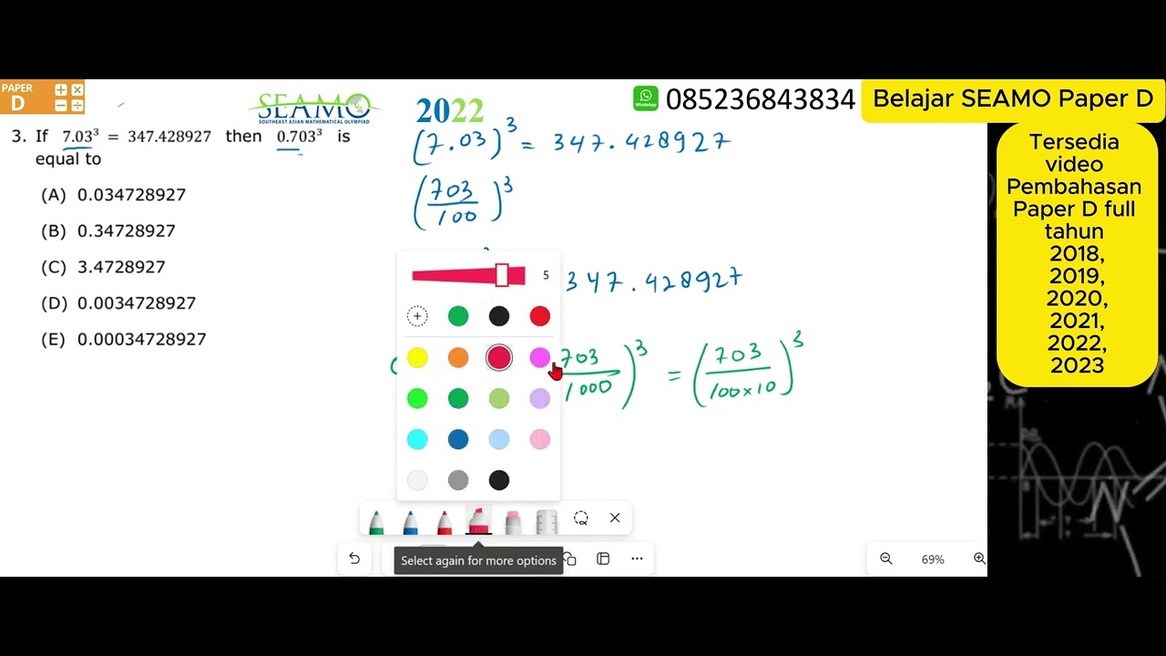 SEAMO 2022 Paper D (Southeast Asian Mathematical Olympiad) No.3 - YouTube