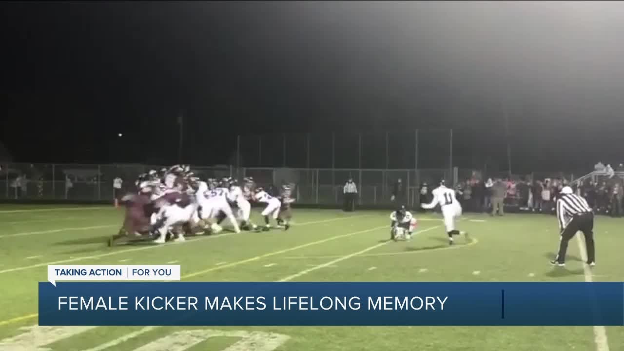Female kicker makes lifelong memory - YouTube