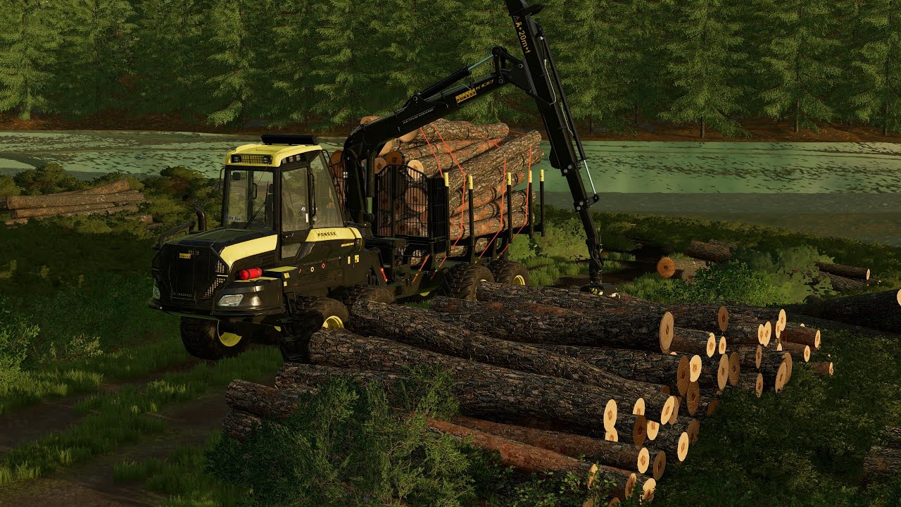 Picking up the last pine logs with Ponsse Bison | EP. 5 | Fs22 ...