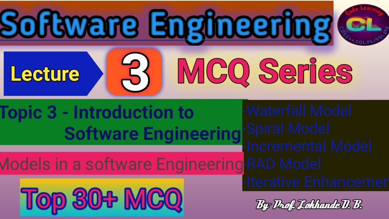 Introduction to software Software Engineering MCQ |Software engineering MCQ Lecture 3 |SE MCQ ...